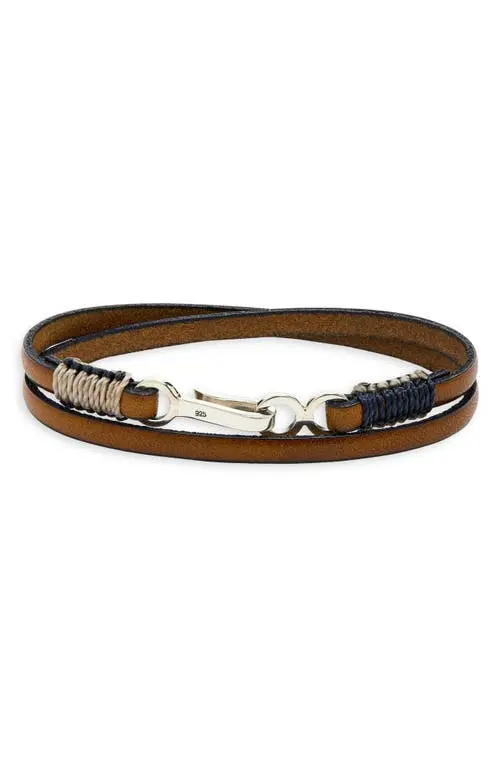 Caputo & Co Euro Leather Double Wrap Bracelet - Taupe