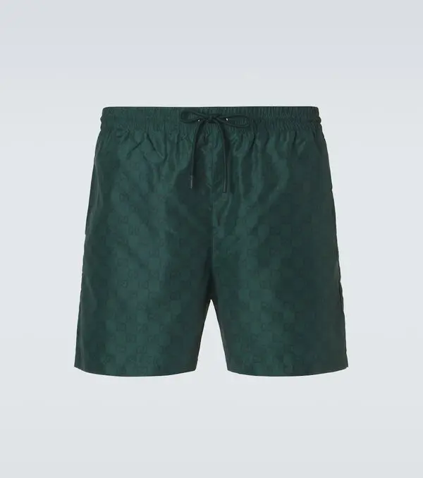 Gucci Gg Swim Trunks - Green