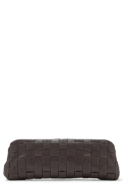 Mango Braided Faux Leather Frame Clutch