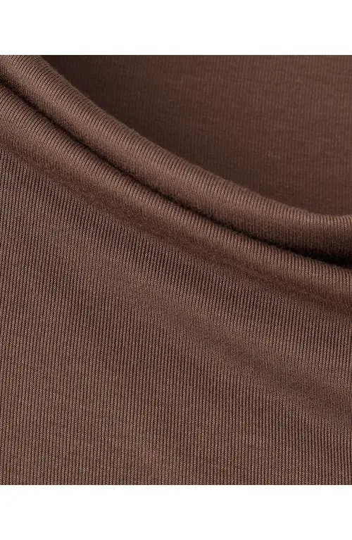 Mango Asymmetric Gather Maxi Dress - Brown