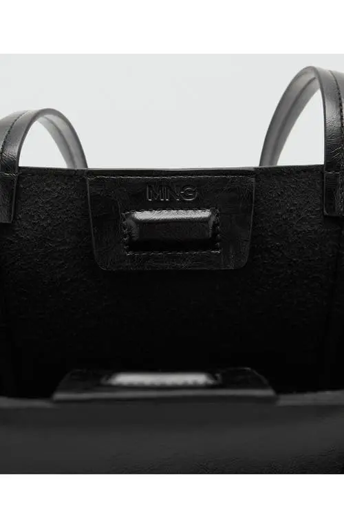 Mango Faux Leather Shopper Bag