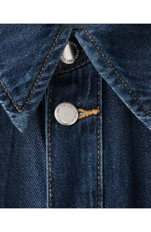 Mango Long Sleeve Wide Leg Denim Jumpsuit