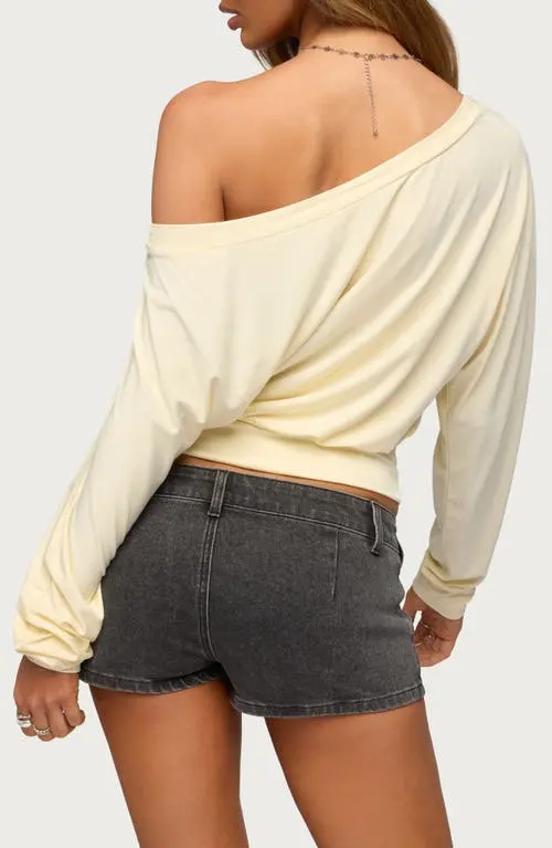 EDIKTED One-shoulder Long Sleeve Jersey Top