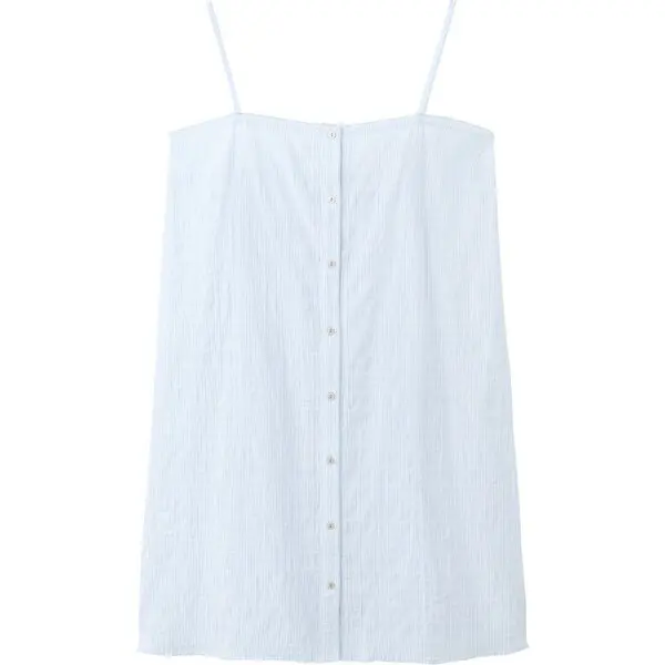 Mango Picot Stretch Cotton Nightgown - Blue