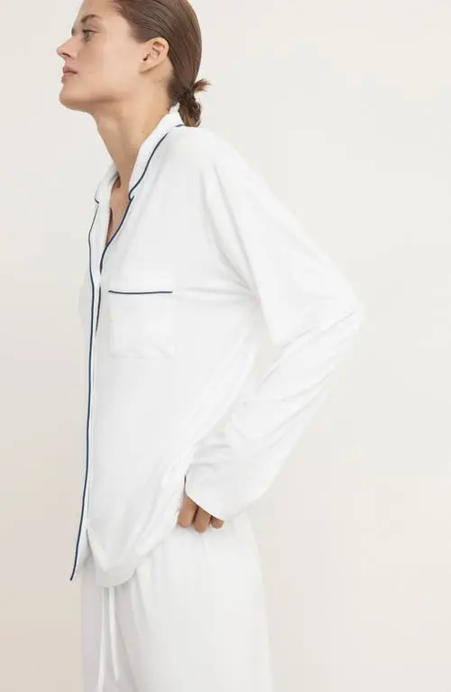 Mango Piped Pajamas - White
