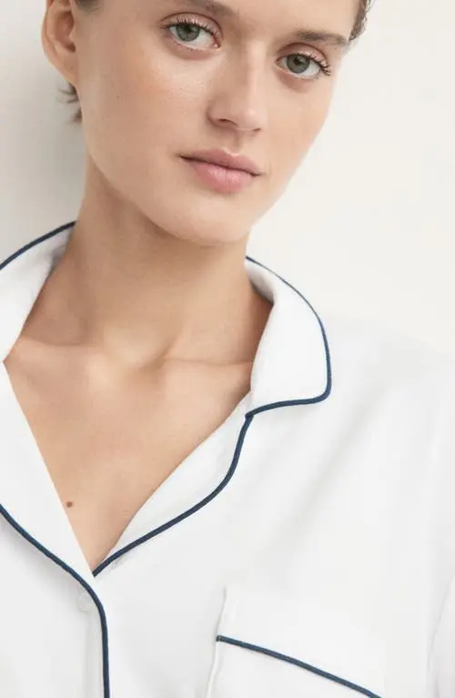 Mango Piped Pajamas - White
