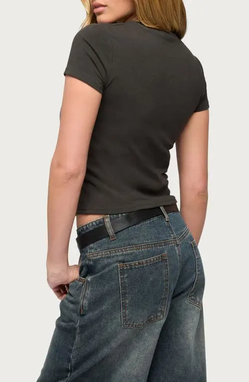 EDIKTED Aitana Grommet Studded T-shirt