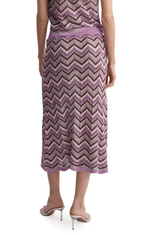 Mango Flare Open Stitch Midi Skirt