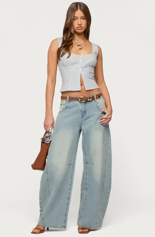 EDIKTED Ilara Low Rise Barrel Jeans
