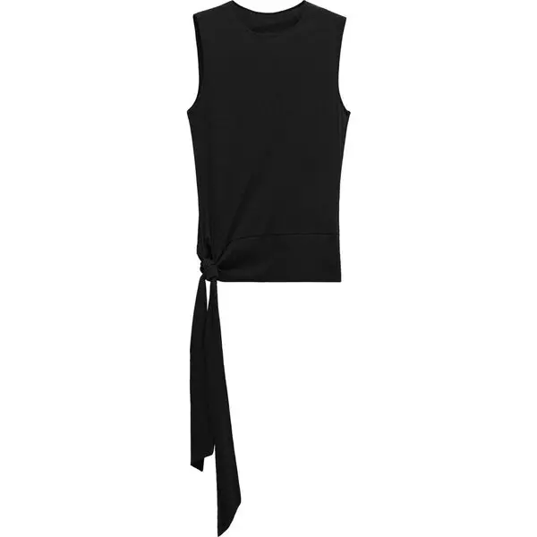 Mango Knot Detail Sleeveless Top - Black