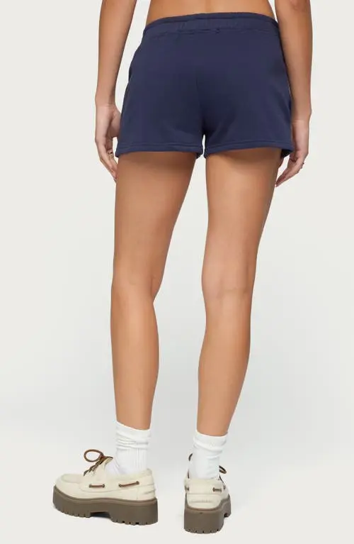 EDIKTED Bloom Sweat Shorts - Navy