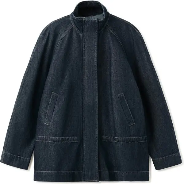 Mango Gathered Waist Denim Parka