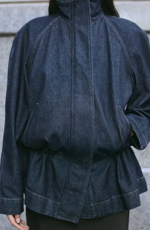 Mango Gathered Waist Denim Parka
