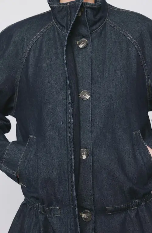 Mango Gathered Waist Denim Parka