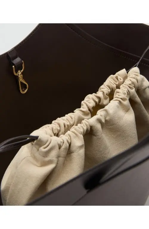 Mango Large Faux Leather Bucket Bag