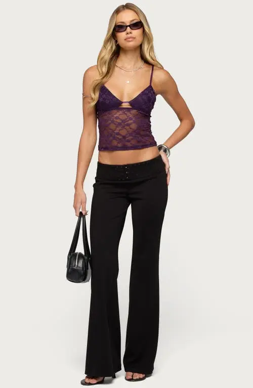 EDIKTED Lace Cutout Camisole - Purple