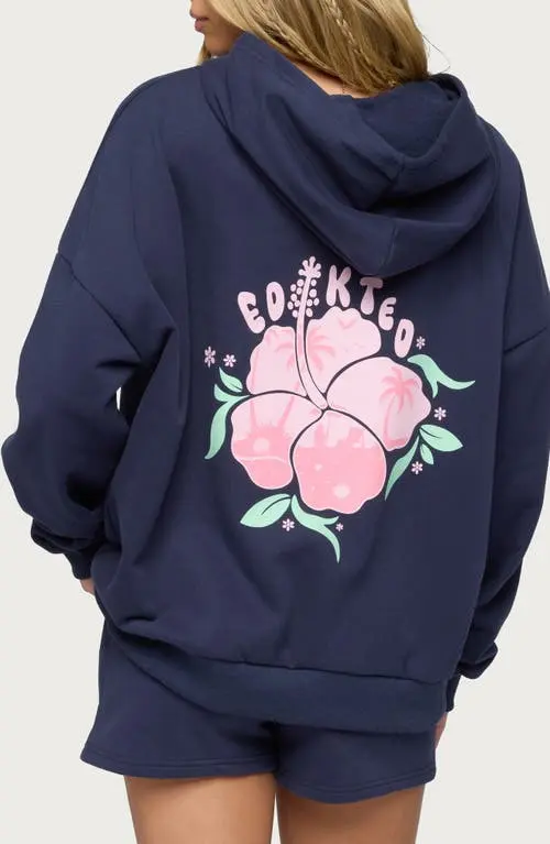 EDIKTED Logo Cotton-blend Hoodie - Navy