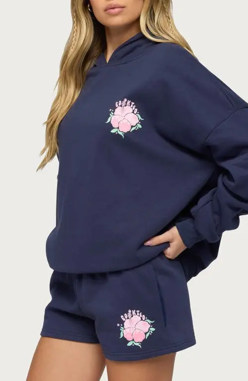 EDIKTED Logo Cotton-blend Hoodie - Navy