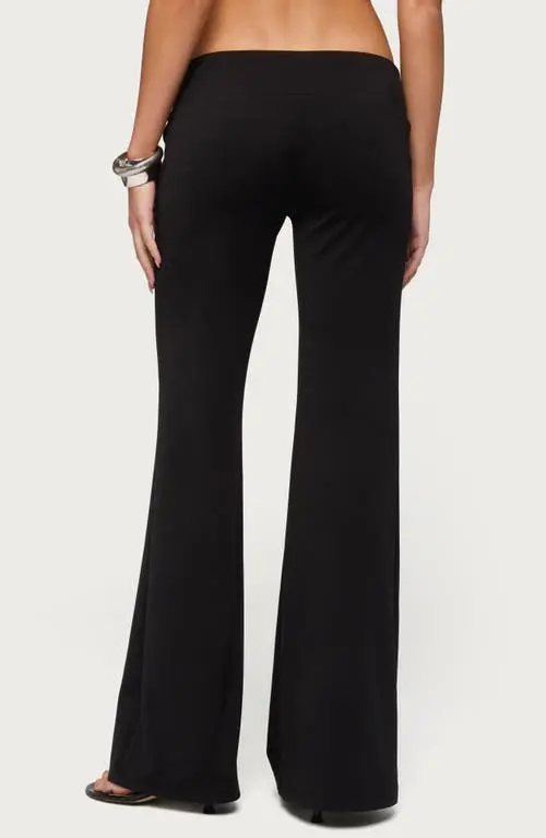 EDIKTED Sequin Waist Flare Pants