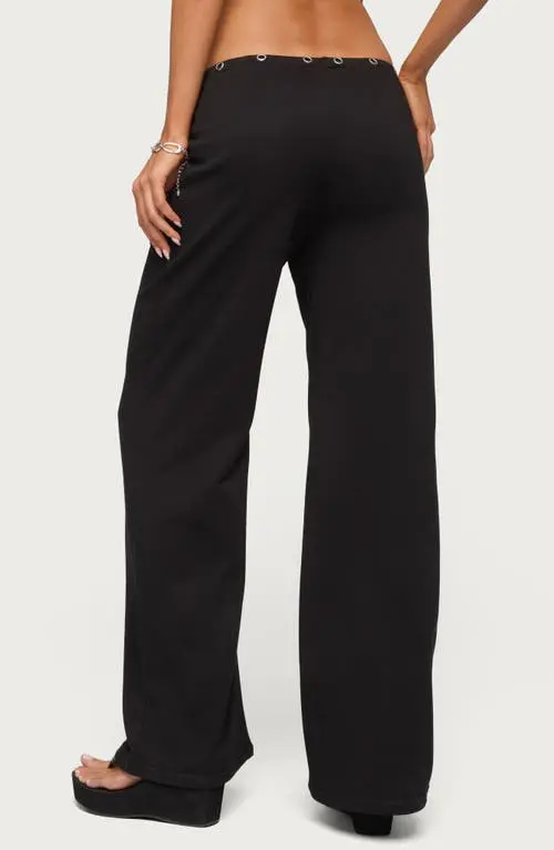 EDIKTED Grommet Drawstring Low Rise Straight Leg Pants