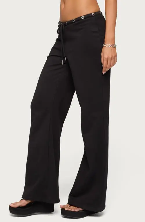 EDIKTED Grommet Drawstring Low Rise Straight Leg Pants