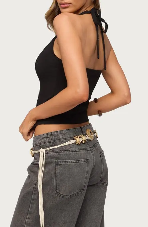 EDIKTED Asymmetric Button Halter Top