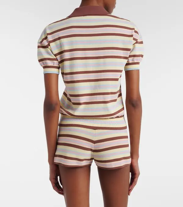 Faithfull The Brand Sable Striped Cotton-blend Polo Shirt - Multicoloured
