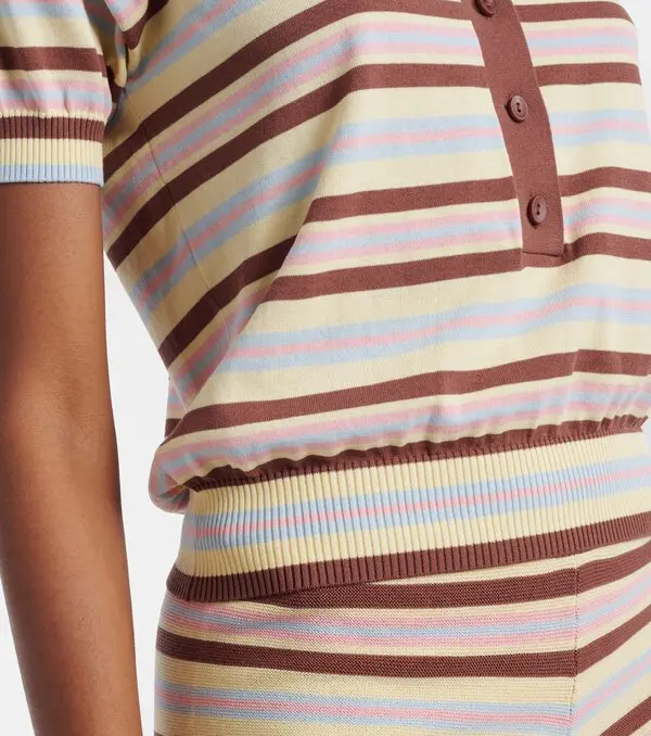 Faithfull The Brand Sable Striped Cotton-blend Polo Shirt - Multicoloured