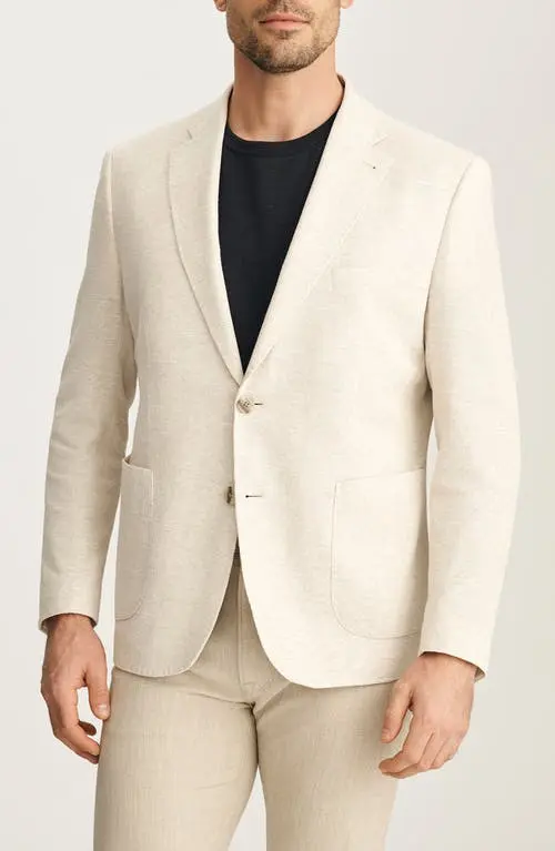 34 Heritage Matteo Slim Fit Linen & Cotton Blend Piqué Sport Coat - Beige