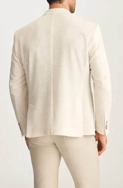 34 Heritage Matteo Slim Fit Linen & Cotton Blend Piqué Sport Coat - Beige