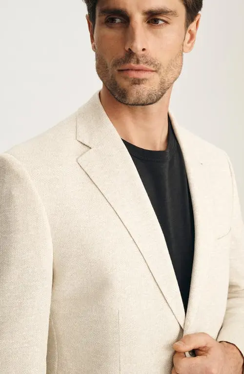 34 Heritage Matteo Slim Fit Linen & Cotton Blend Piqué Sport Coat - Beige