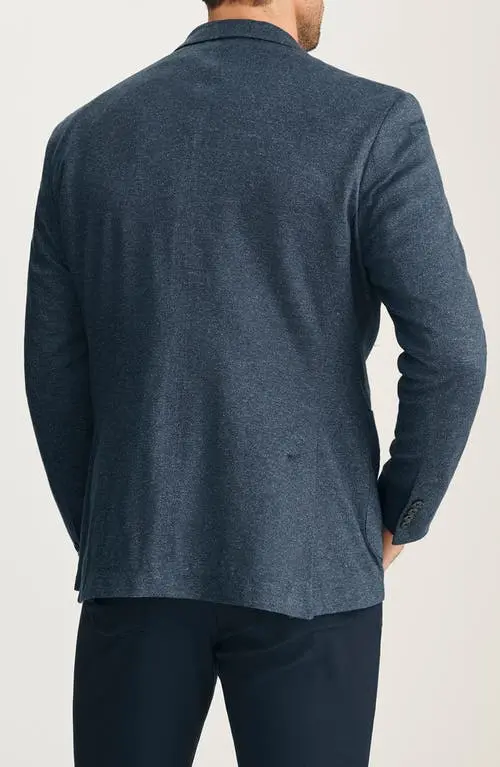 34 Heritage Matteo Slim Fit Mélange Cotton & Linen Piqué Sport Coat - Navy
