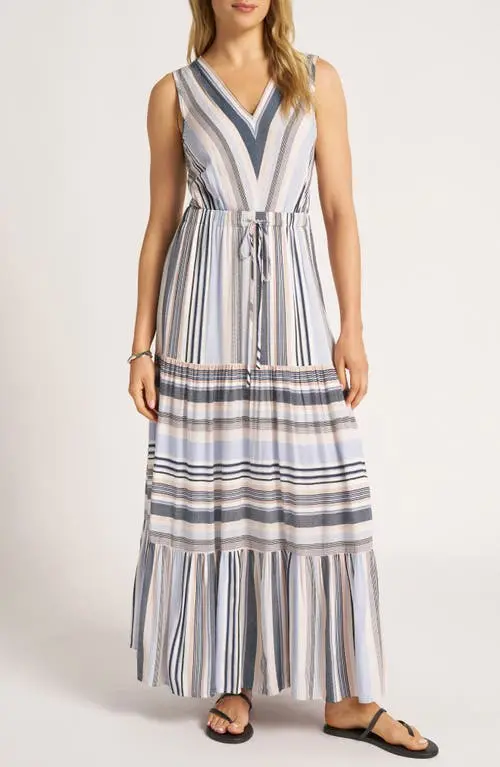 Matty M. Stav Cutout Maxi Sundress - Navy-white