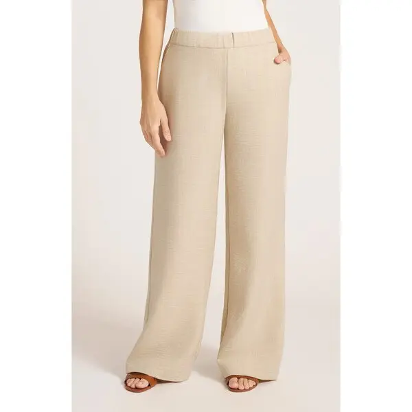 Matty M. Sadie Wide Leg Pull-on Pants - Natural