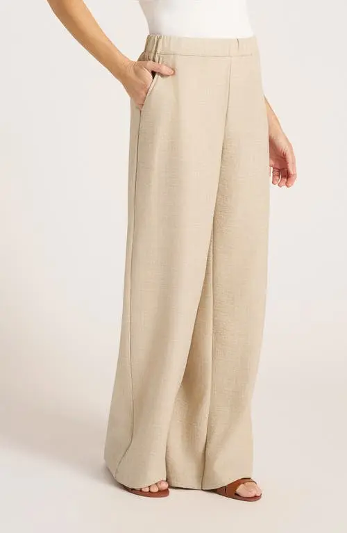 Matty M. Sadie Wide Leg Pull-on Pants - Natural