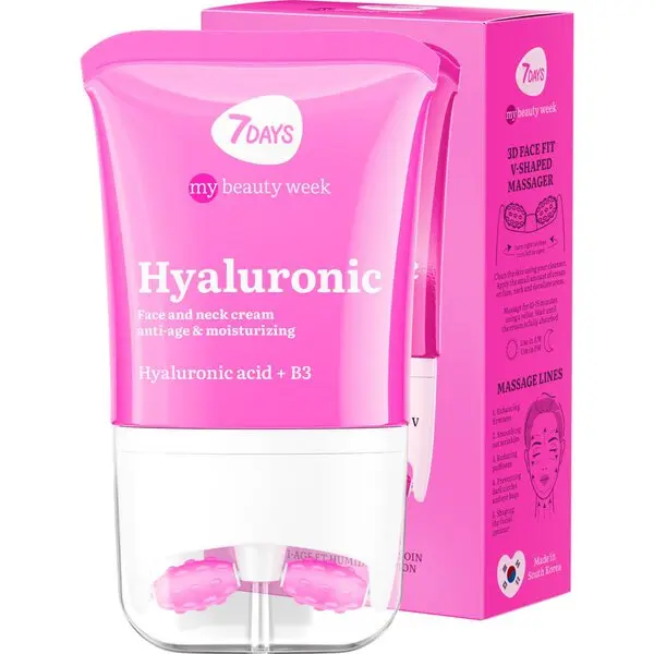7DAYS Face Moisturizer With Hyaluronic Acid For Moisturizing & Hydrating With 3d Massage Applicator - Clear