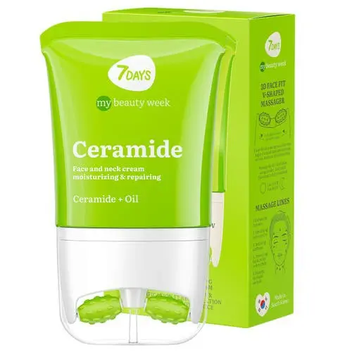 7DAYS Face Moisturizer With Ceramide For Moisturizing & Barrier Repairing With 3d Massage Applicator - White
