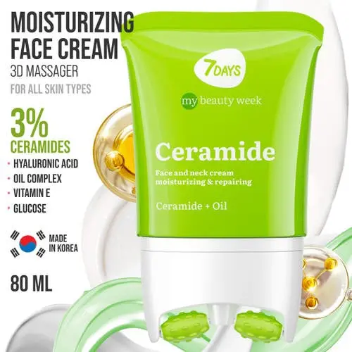 7DAYS Face Moisturizer With Ceramide For Moisturizing & Barrier Repairing With 3d Massage Applicator