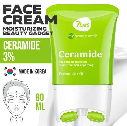 7DAYS Ceramide Gua Sha Roller Neck Barrier Creammoisturizing Face Cream - White