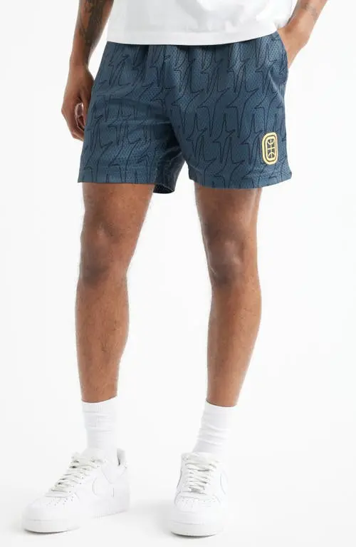 OVERTIME Dreamerz Star Mesh Shorts - Blue/black