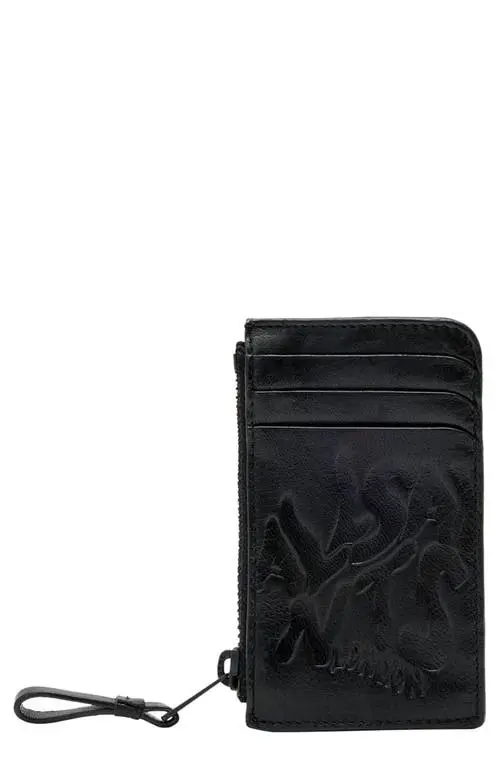 ALLSAINTS Orlando Isamu Leather Zip Card Case - Black