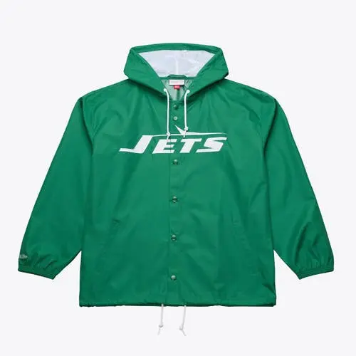 Mitchell & Ness New York Jets Coaches Full-snap Hooded Windbreaker Jacket