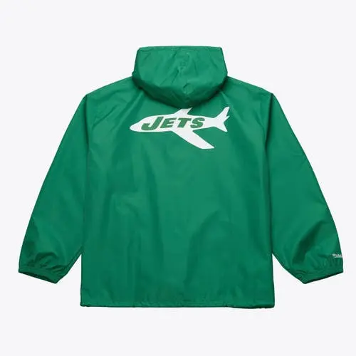 Mitchell & Ness New York Jets Coaches Full-snap Hooded Windbreaker Jacket