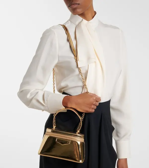 Givenchy Antigona Mirrored Leather Vanity Bag - Gold