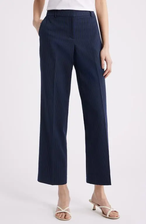 Anne Klein Stripe Straight-leg Ankle Trousers