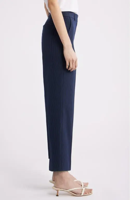 Anne Klein Stripe Straight-leg Ankle Trousers
