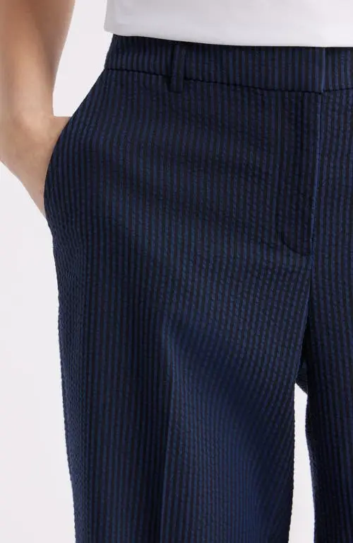 Anne Klein Stripe Straight-leg Ankle Trousers