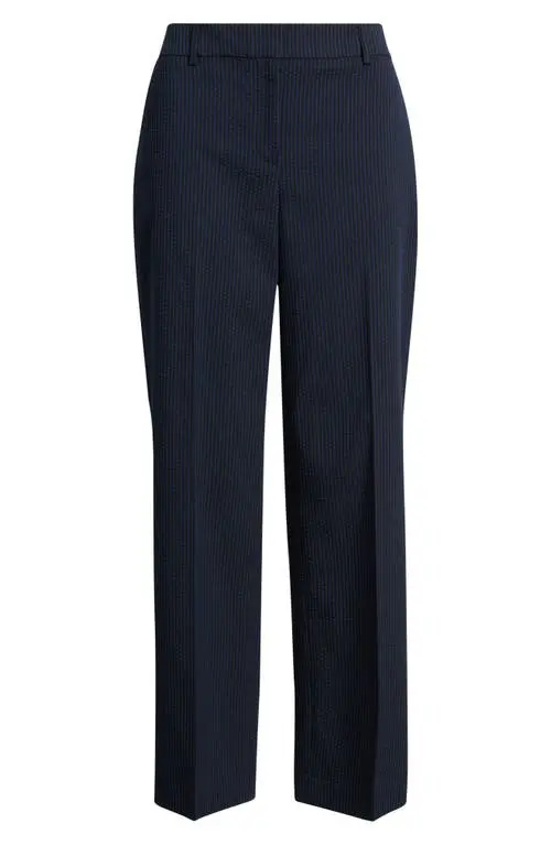 Anne Klein Stripe Straight-leg Ankle Trousers