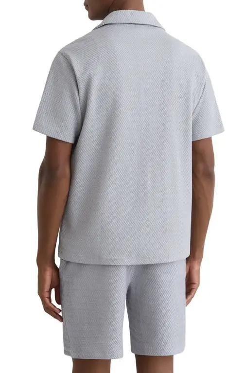 REISS Felipe Textured Knit Cotton Blend Camp Shirt