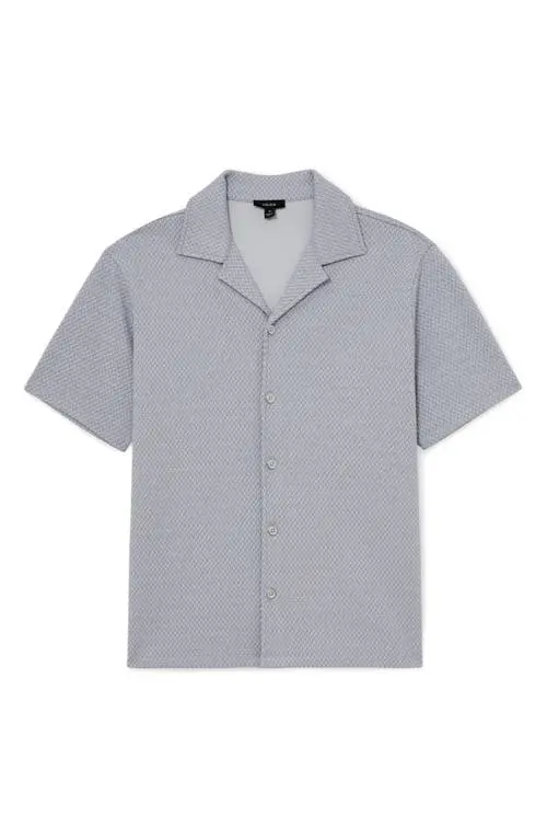 REISS Felipe Textured Knit Cotton Blend Camp Shirt